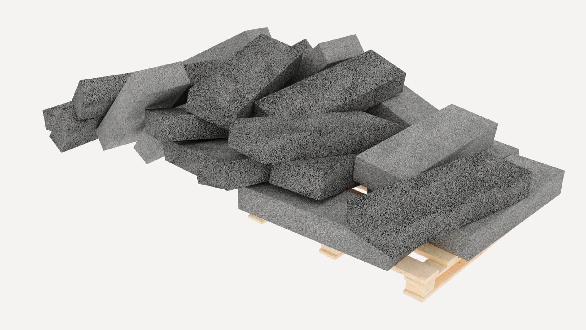 Concrete Blocks Pallet Pile 3 - 3D Model by kopofx