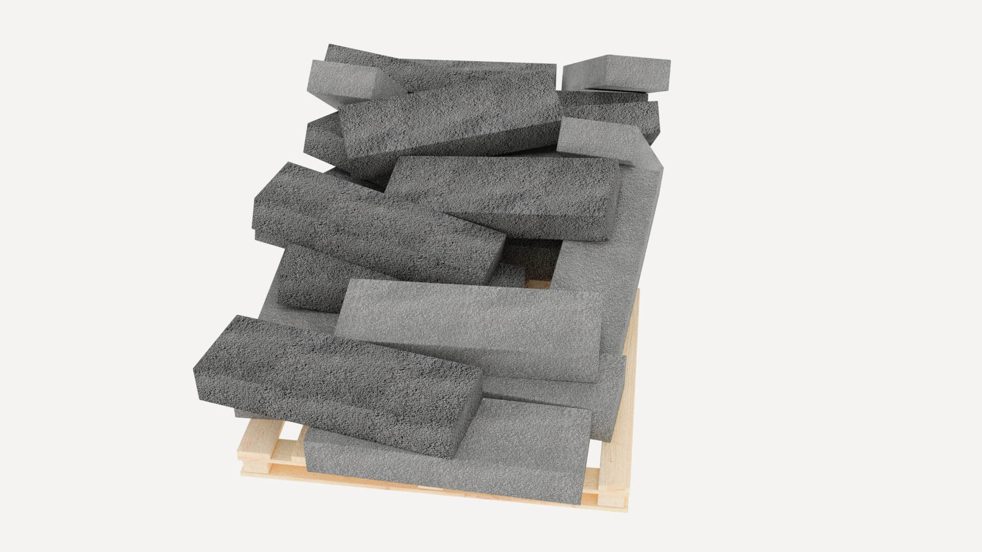 Concrete Blocks Pallet Pile 3 - 3D Model by kopofx