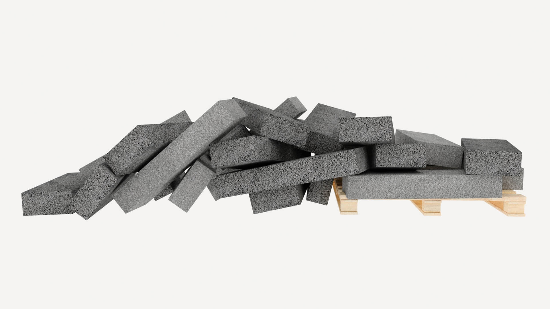 Concrete Blocks Pallet Pile 3 - 3D Model by kopofx