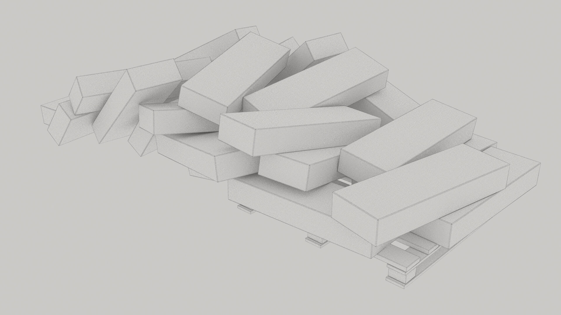 Concrete Blocks Pallet Pile 3 - 3D Model by kopofx