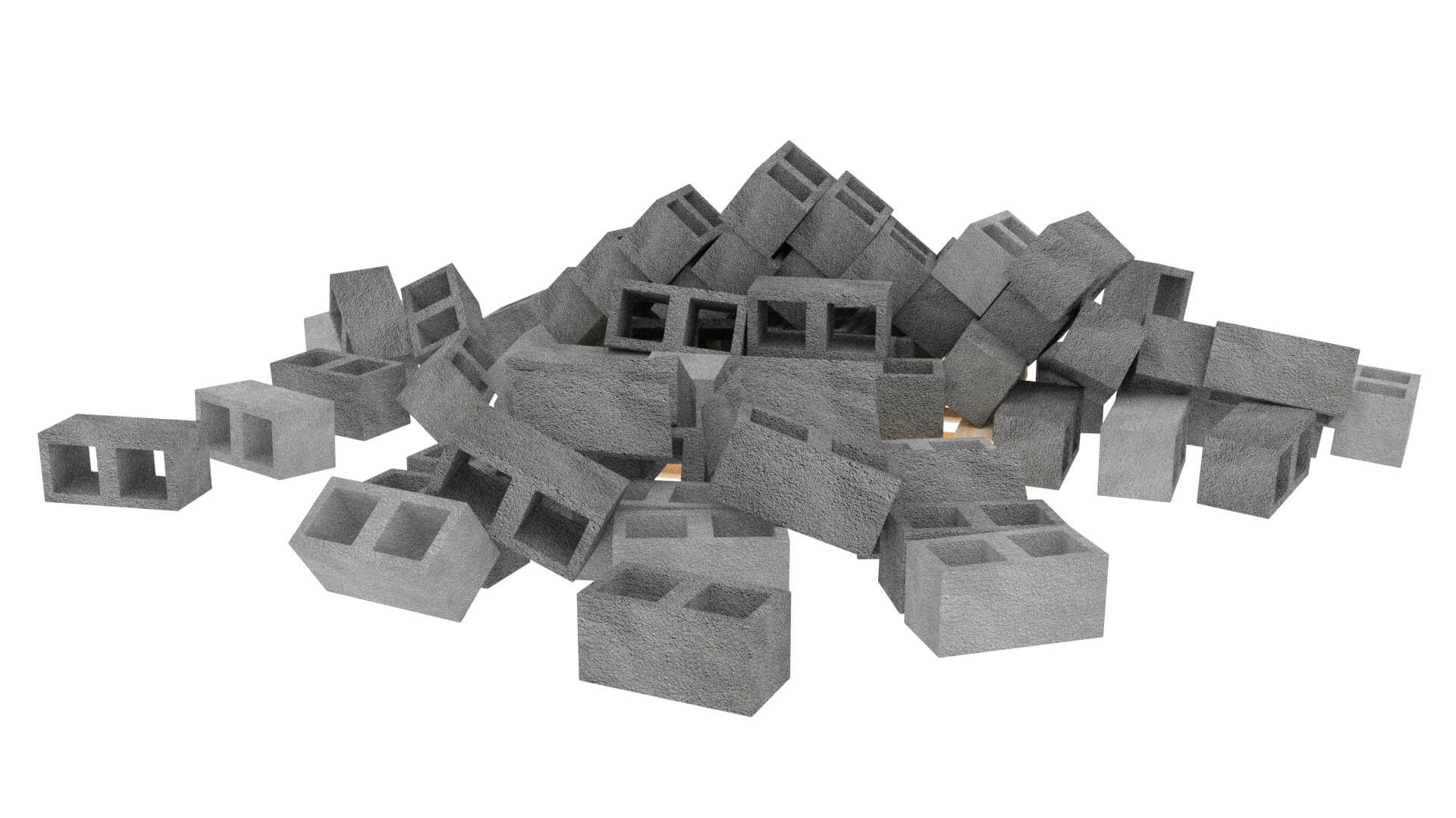 Concrete Blocks Pallet Pile - 3D Model by kopofx