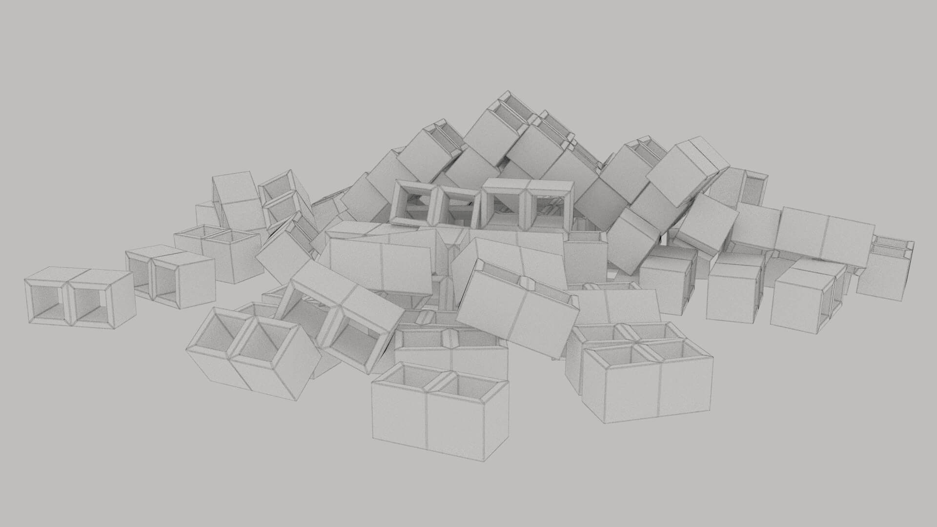 Concrete Blocks Pallet Pile - 3D Model by kopofx