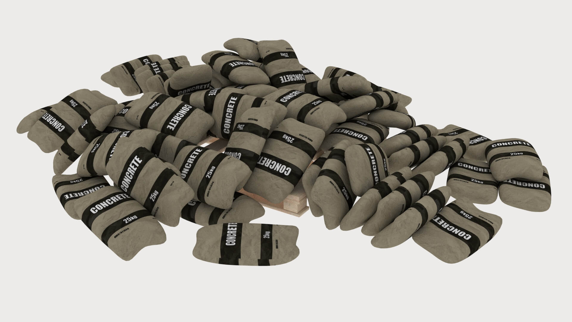 Concrete Sacks Pallet Pile 1 - 3D Model by kopofx