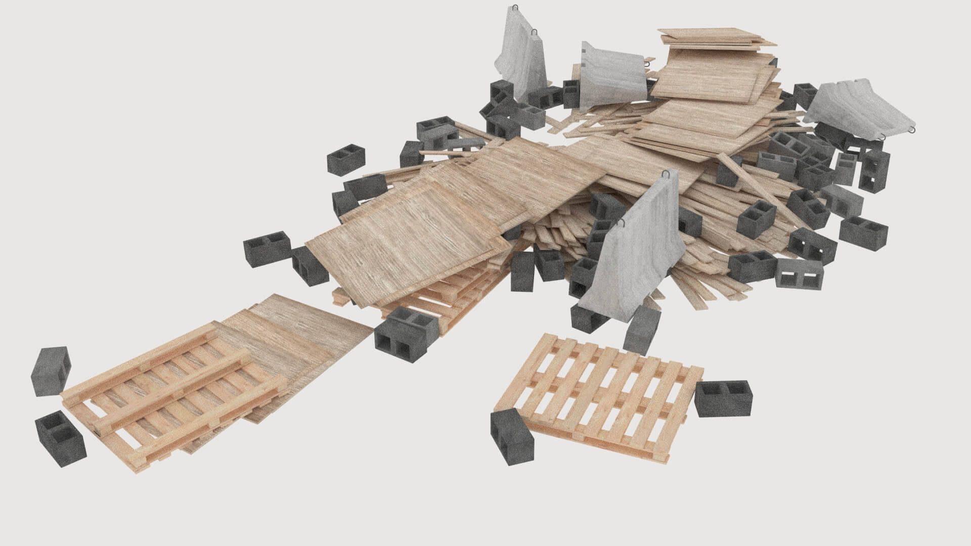 Construction Site Pallet Pile 1 - 3D Model by kopofx