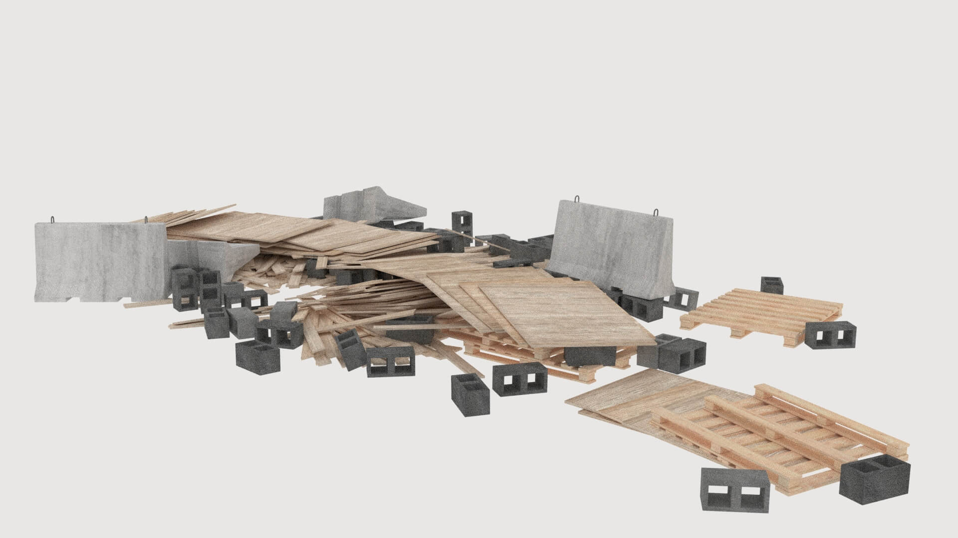 Construction Site Pallet Pile 1 - 3D Model by kopofx