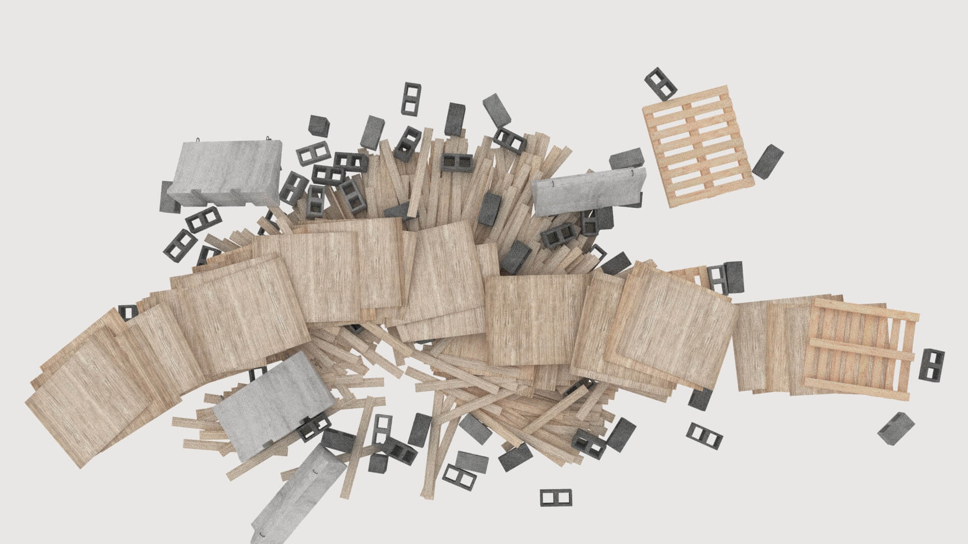 Construction Site Pallet Pile 1 - 3D Model by kopofx