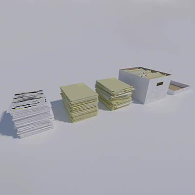 Crime Police Investigation Document Folder Piles - 3D Model by kopofx