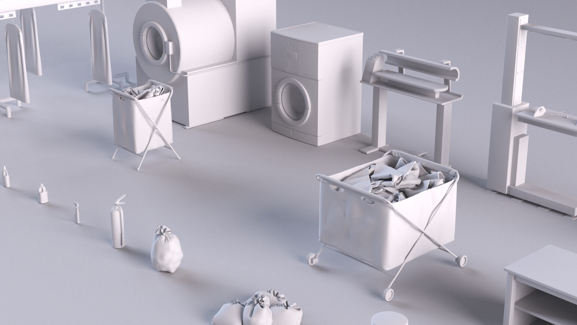 Dry Cleaner Store Collection - 3D Model by kopofx