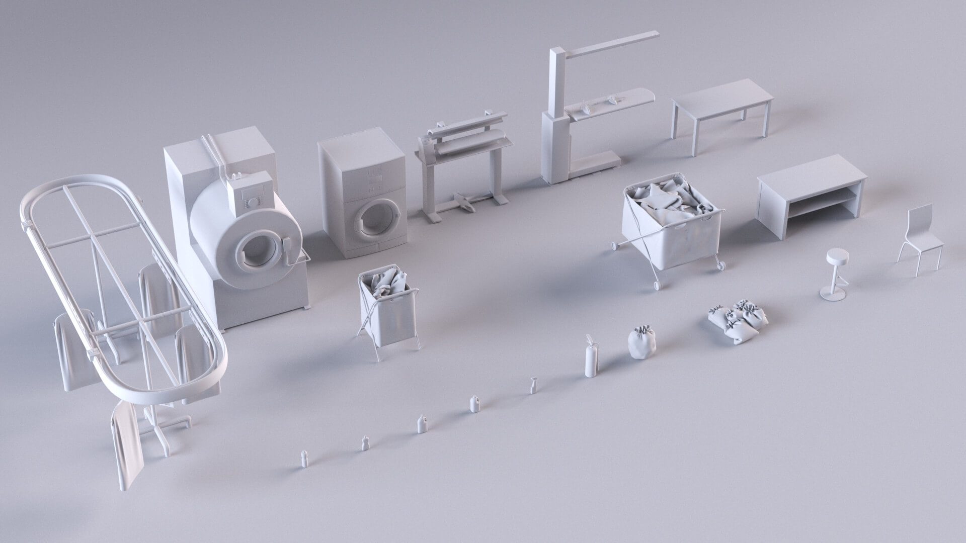 Dry Cleaner Store Collection - 3D Model by kopofx