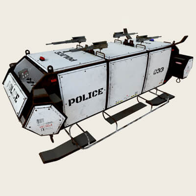 Futuristic Police Spaceship - 3D Model by kopofx