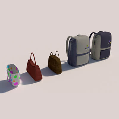 Handbag Bag Purse - 3D Model by kopofx