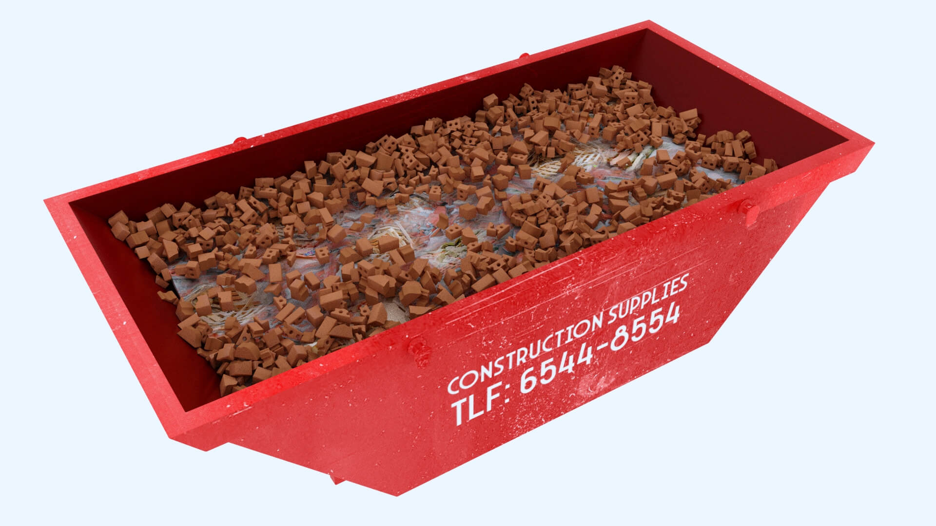 Industrial Container With Broken Bricks - 3D Model by kopofx