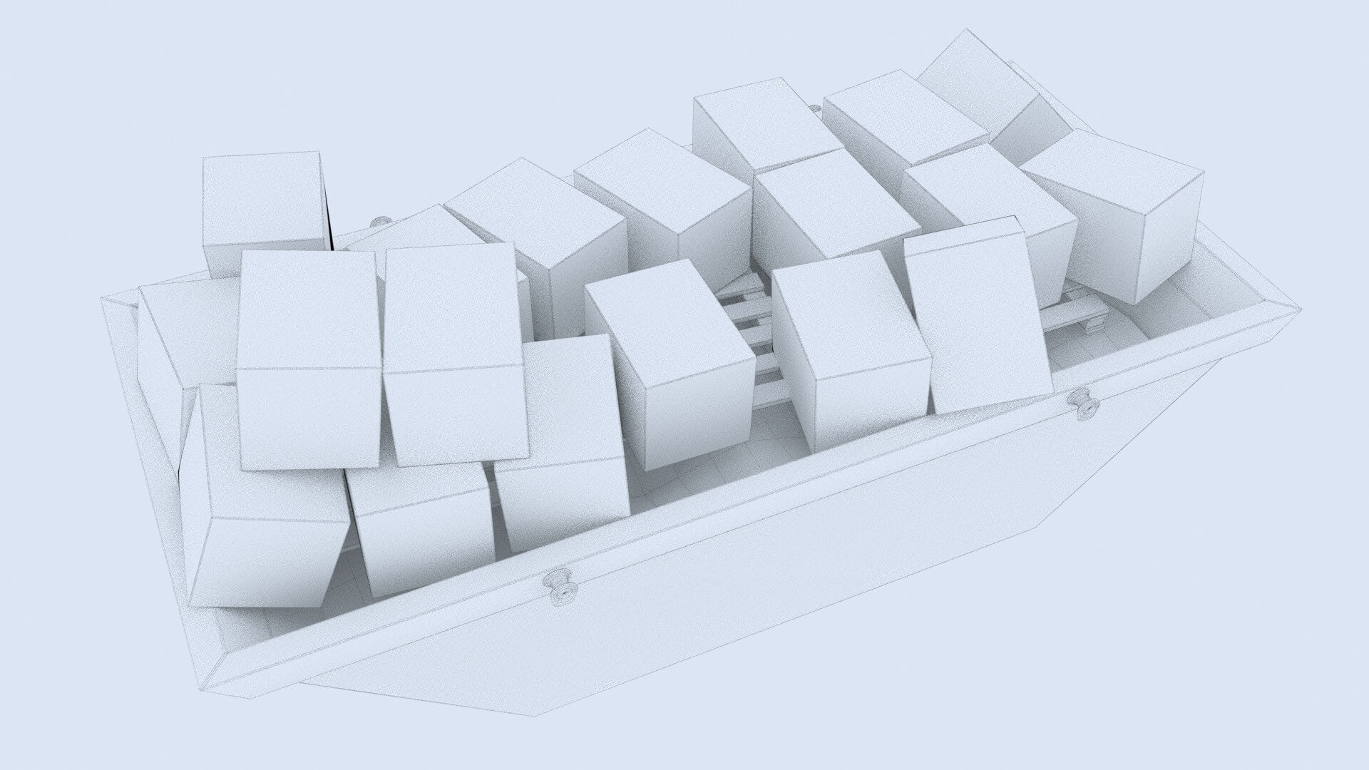 Industrial Container With Cardboard Boxes - 3D Model by kopofx