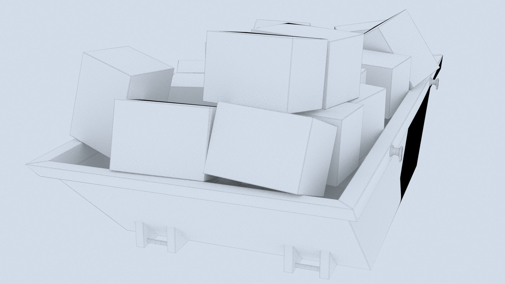 Industrial Container With Cardboard Boxes - 3D Model by kopofx