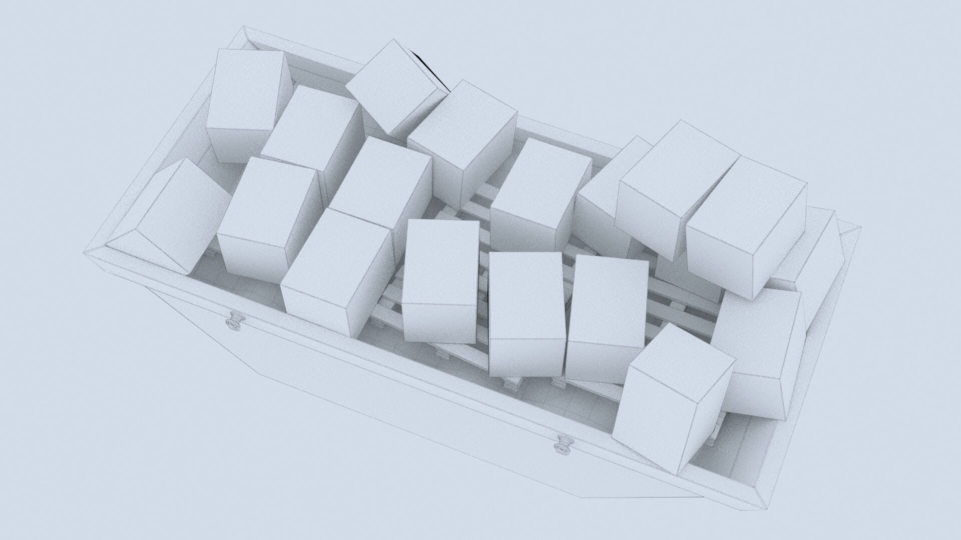Industrial Container With Cardboard Boxes - 3D Model by kopofx