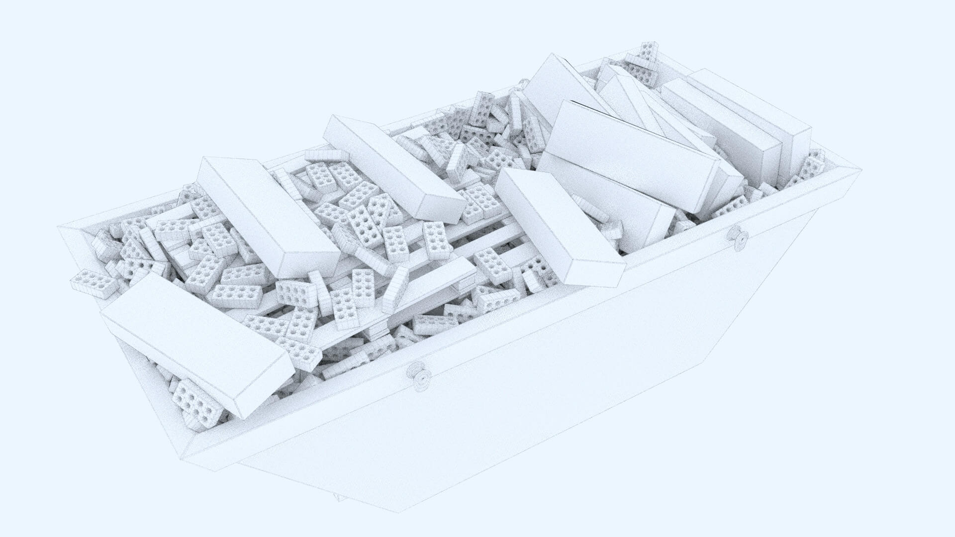 Industrial Container With Concrete Blocks and Bricks - 3D Model by kopofx