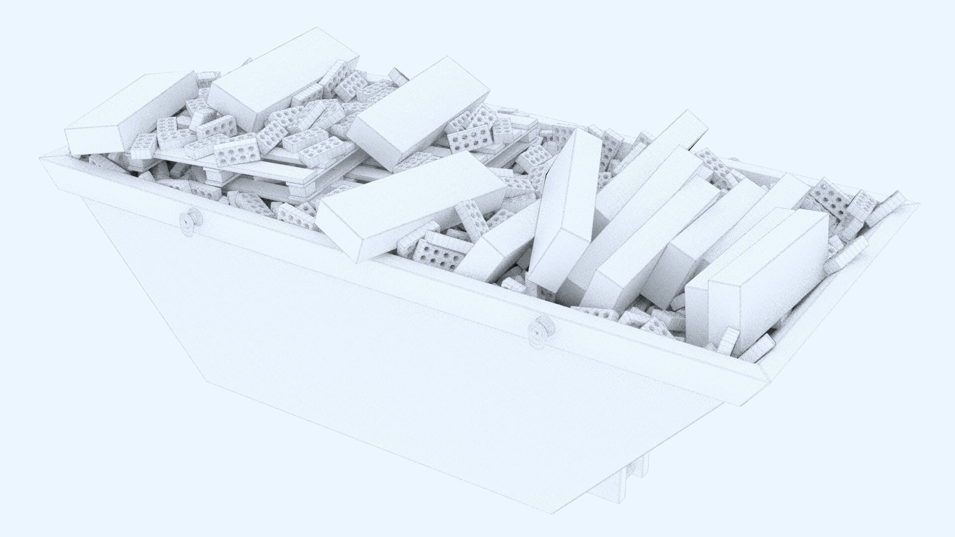 Industrial Container With Concrete Blocks and Bricks - 3D Model by kopofx