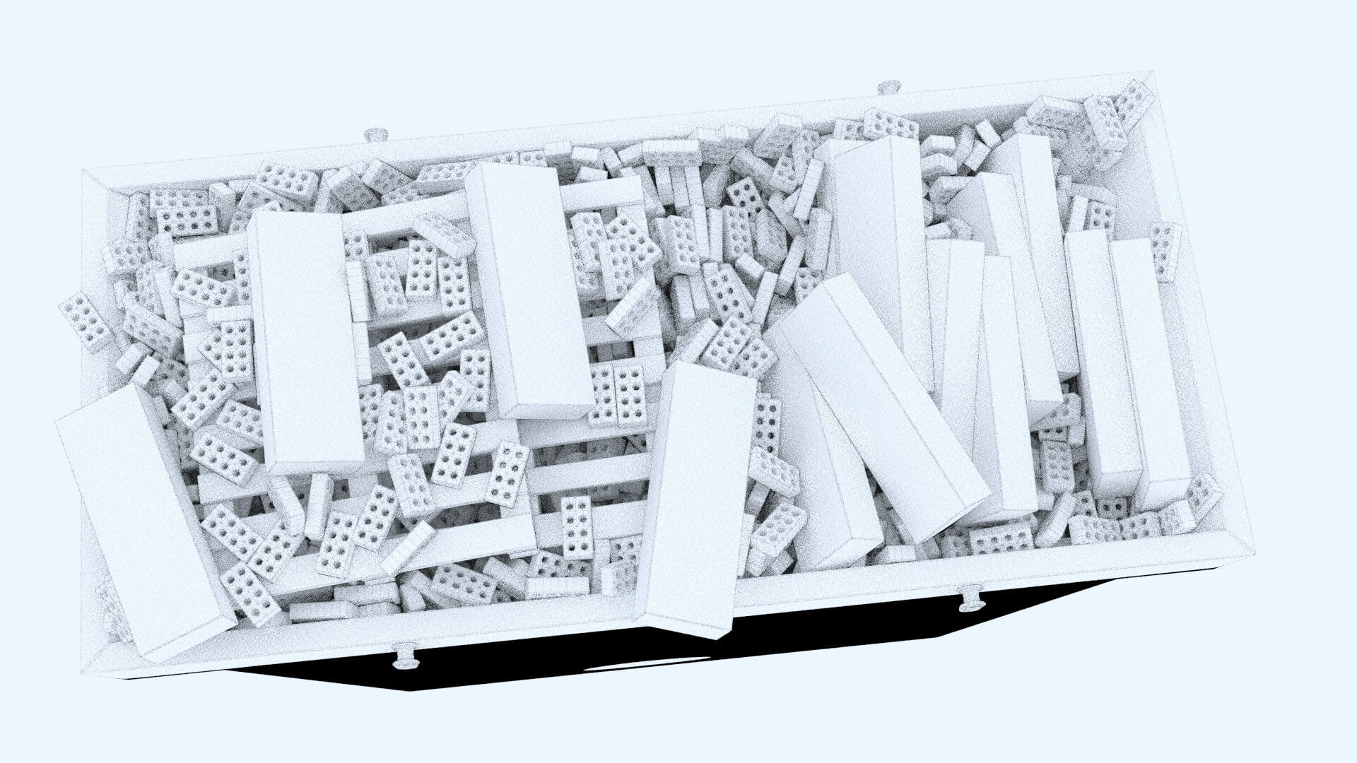 Industrial Container With Concrete Blocks and Bricks - 3D Model by kopofx