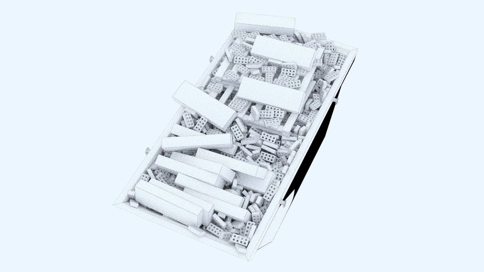 Industrial Container With Concrete Blocks and Bricks - 3D Model by kopofx