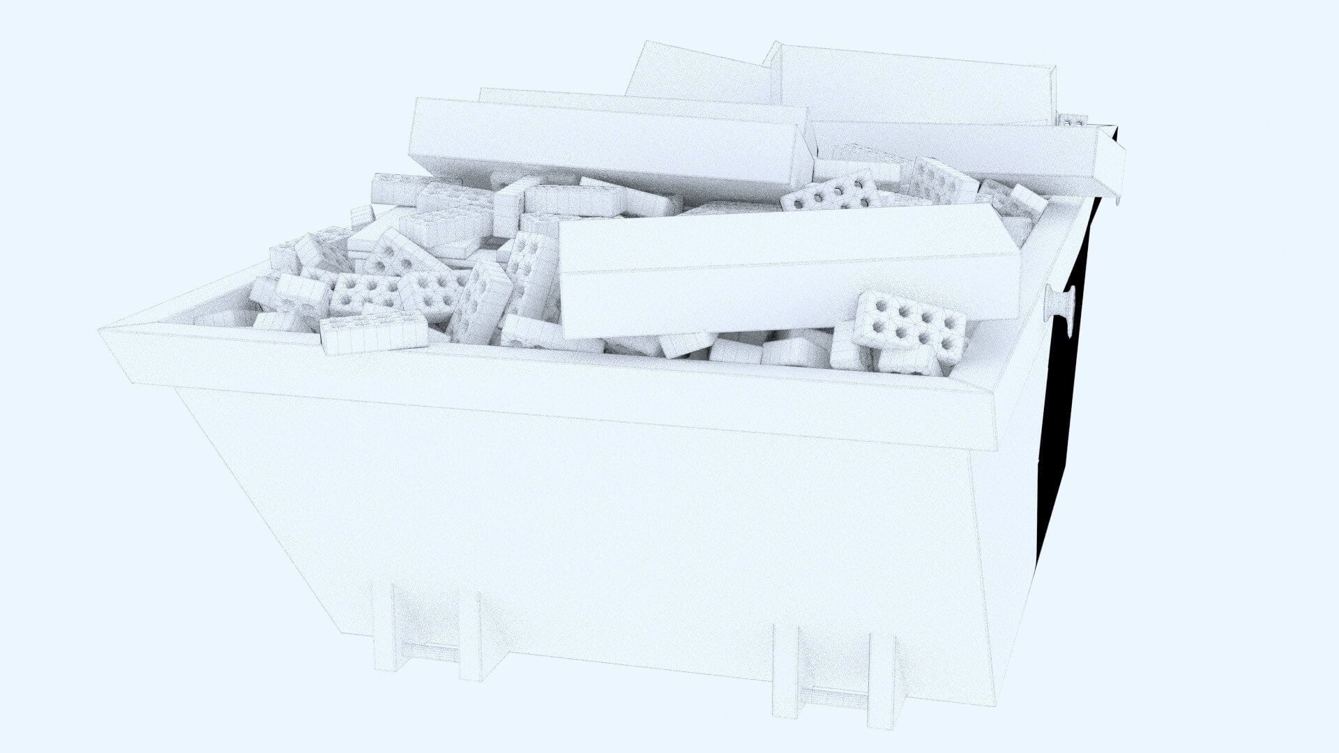 Industrial Container With Concrete Blocks and Bricks - 3D Model by kopofx