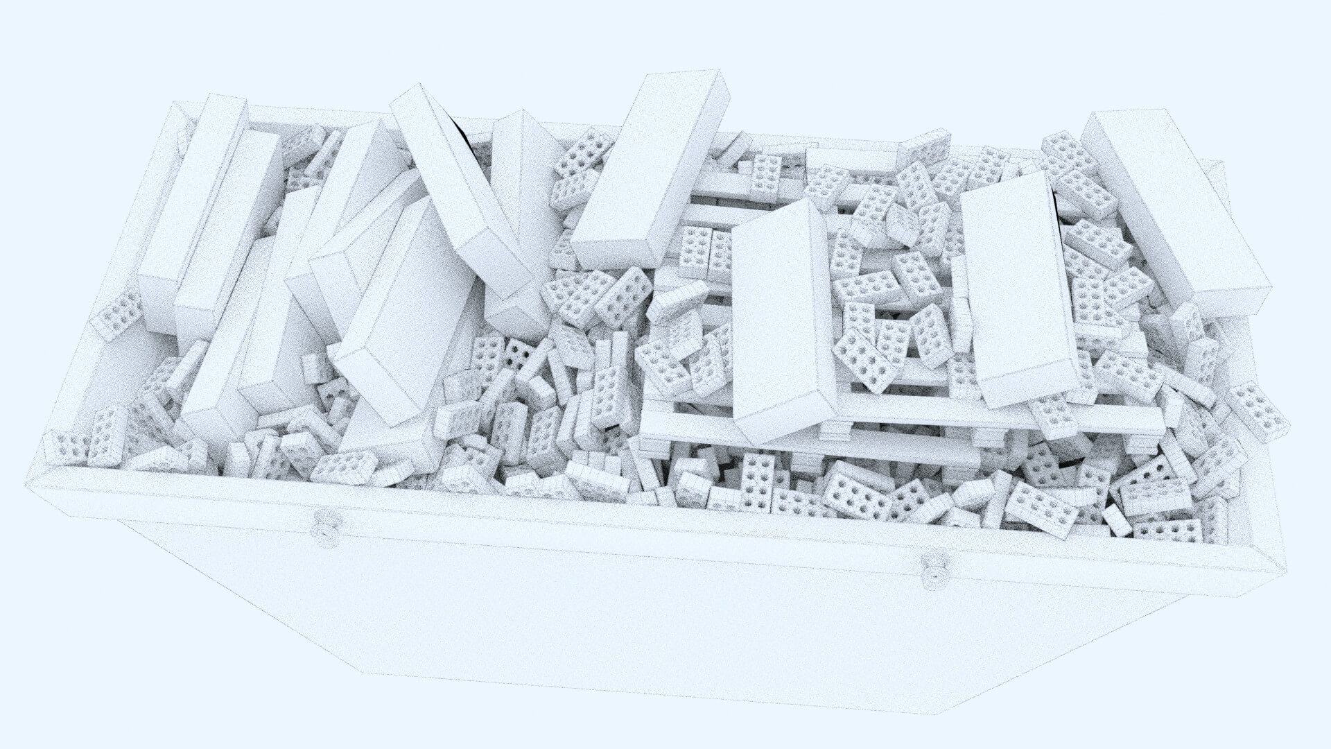 Industrial Container With Concrete Blocks and Bricks - 3D Model by kopofx