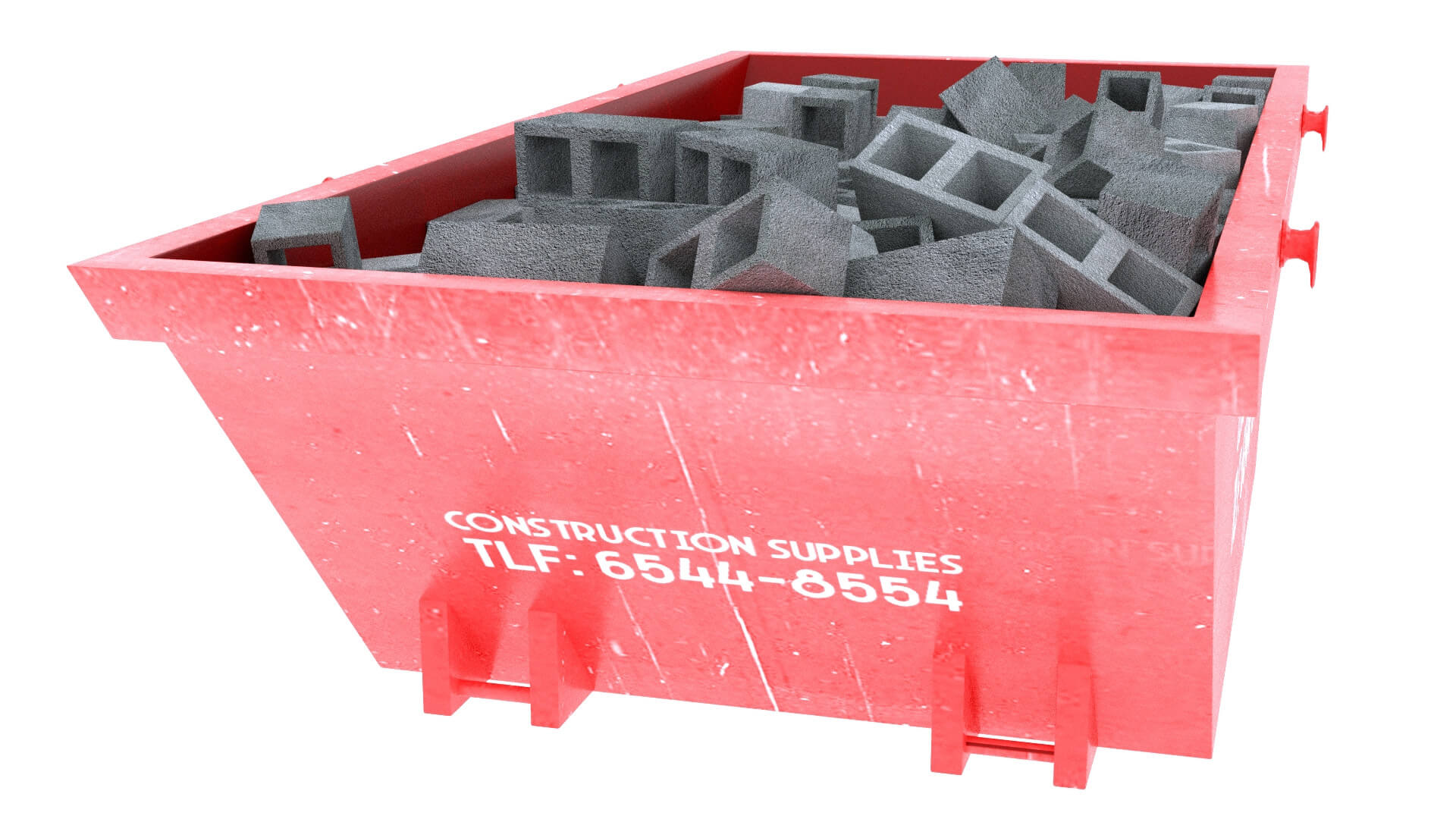 Industrial Container With Concrete Blocks VOL 2 - 3D Model by kopofx