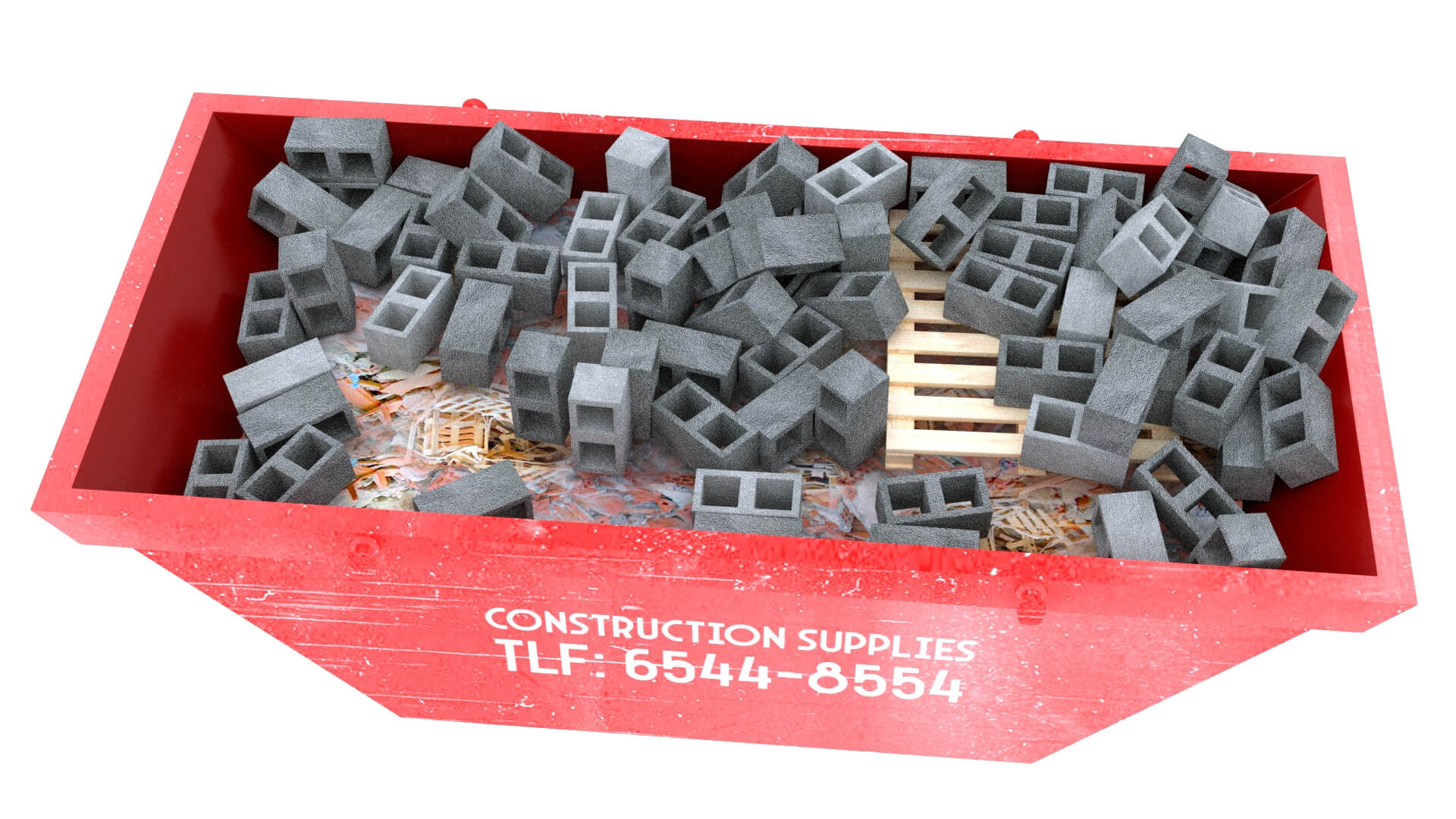 Industrial Container With Concrete Blocks VOL 2 - 3D Model by kopofx