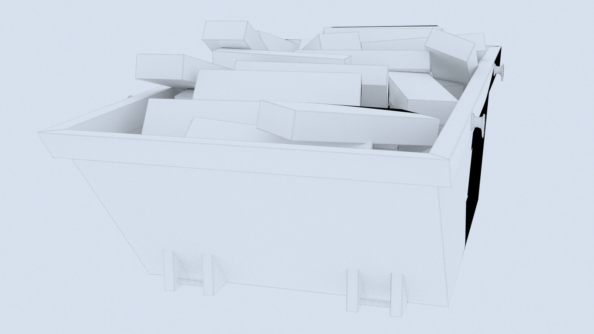 Industrial Container With Concrete Blocks - 3D Model by kopofx