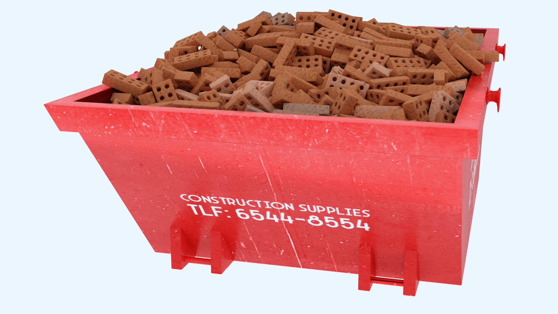 Industrial Container With Bricks 2 - 3D Model by kopofx
