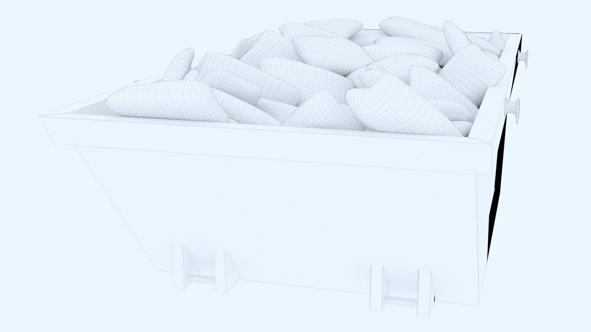 Industrial Container With Concrete Sacks 2 - 3D Model by kopofx