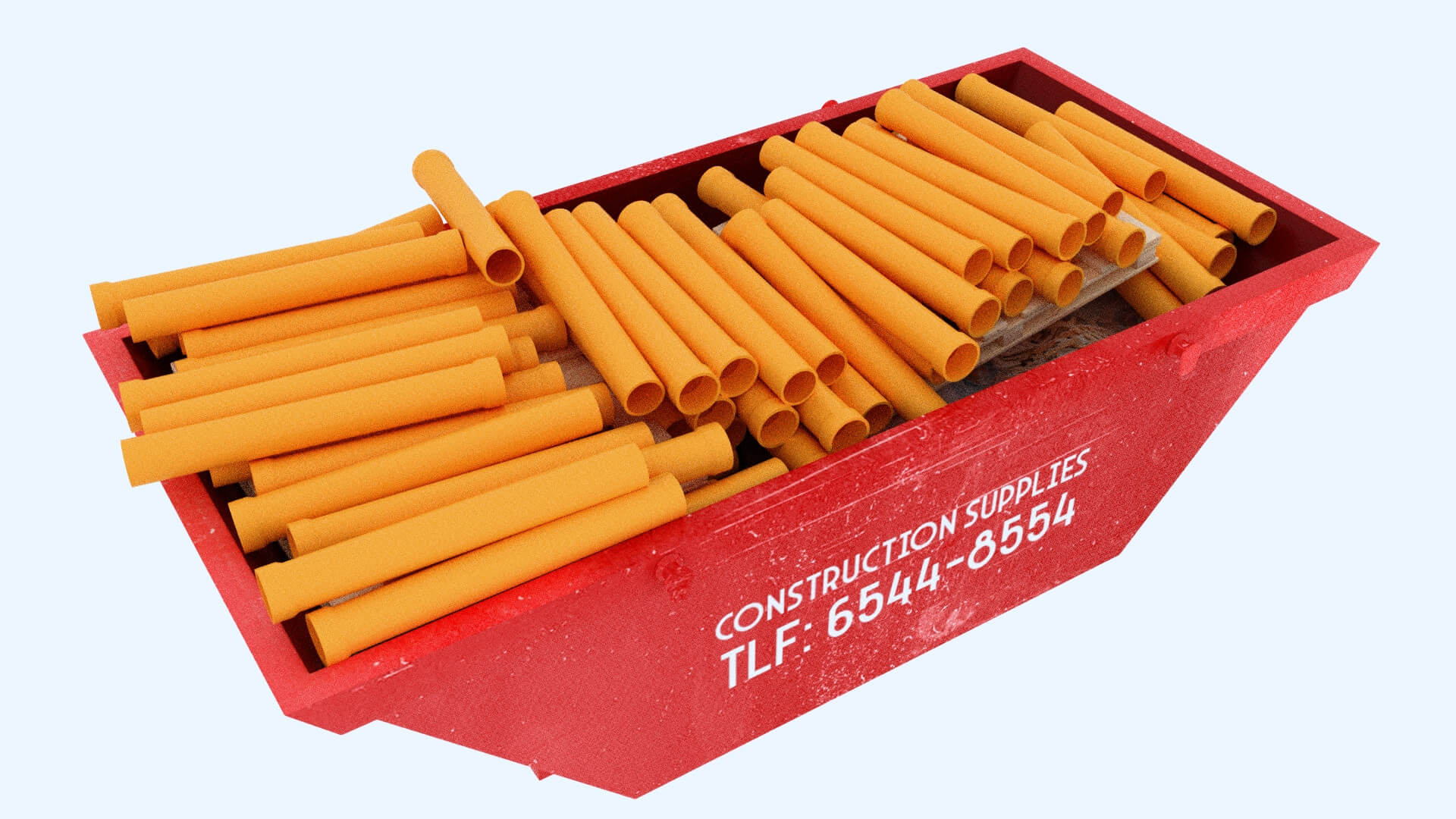 Industrial Container With PVC Pipes - 3D Model by kopofx