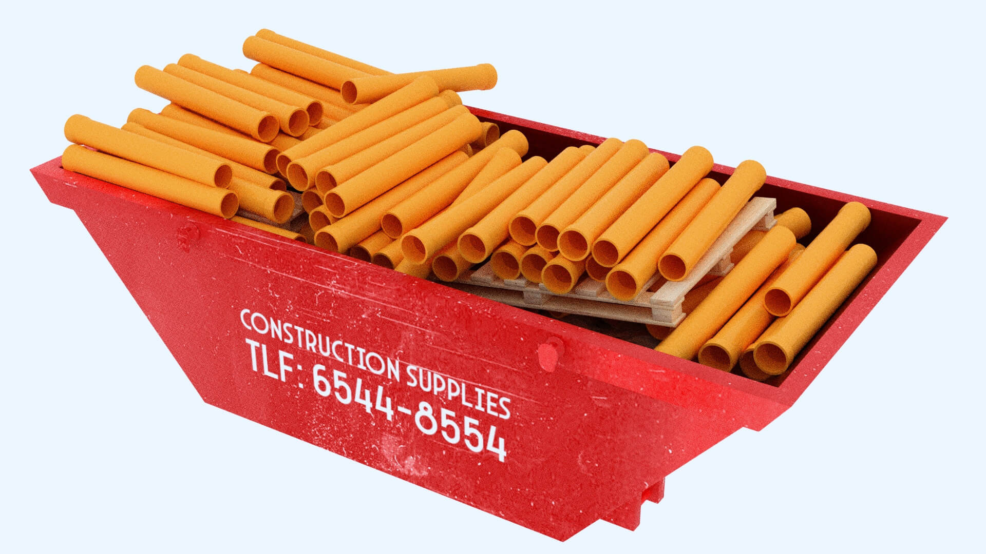 Industrial Container With PVC Pipes - 3D Model by kopofx