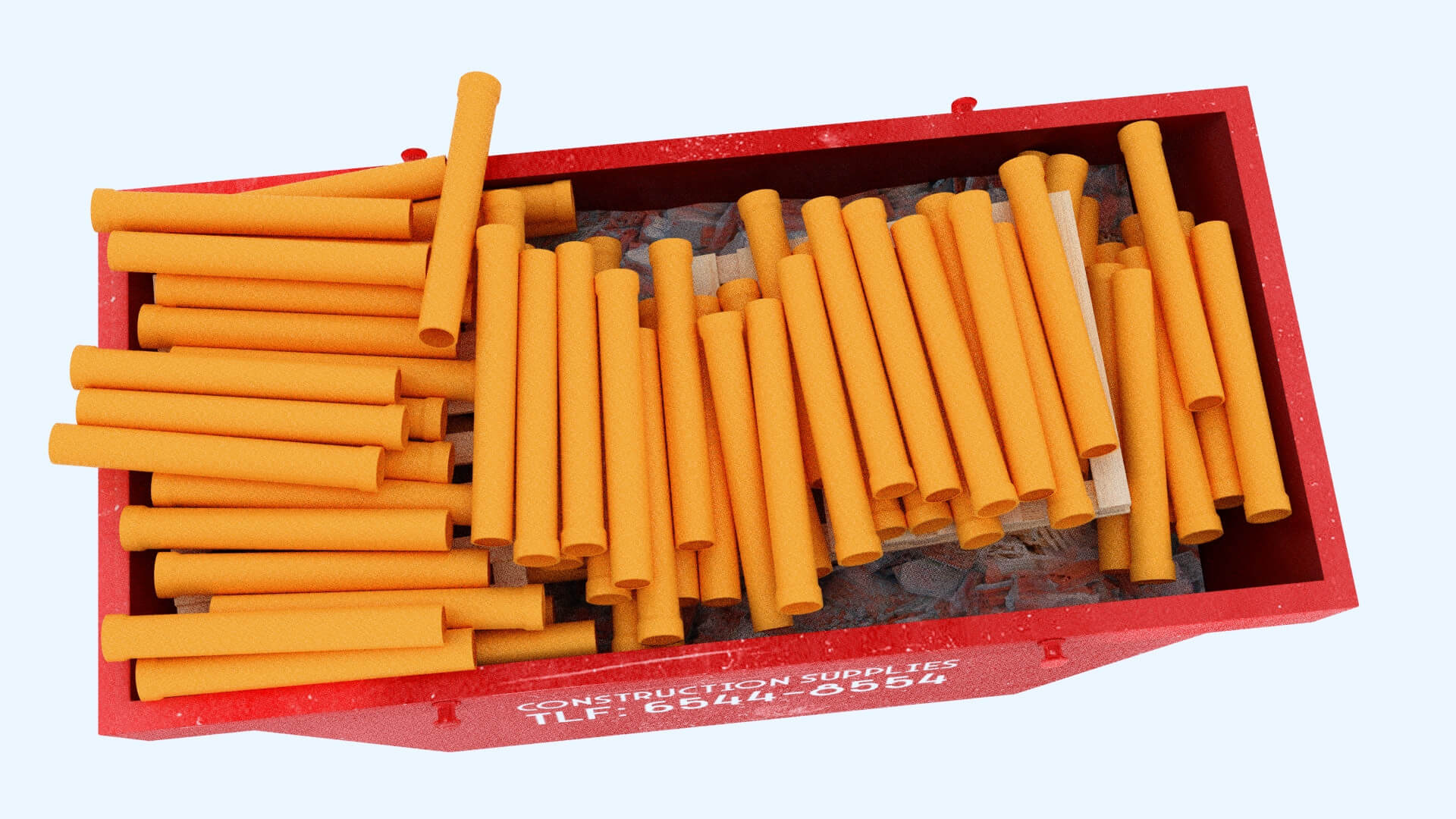 Industrial Container With PVC Pipes - 3D Model by kopofx