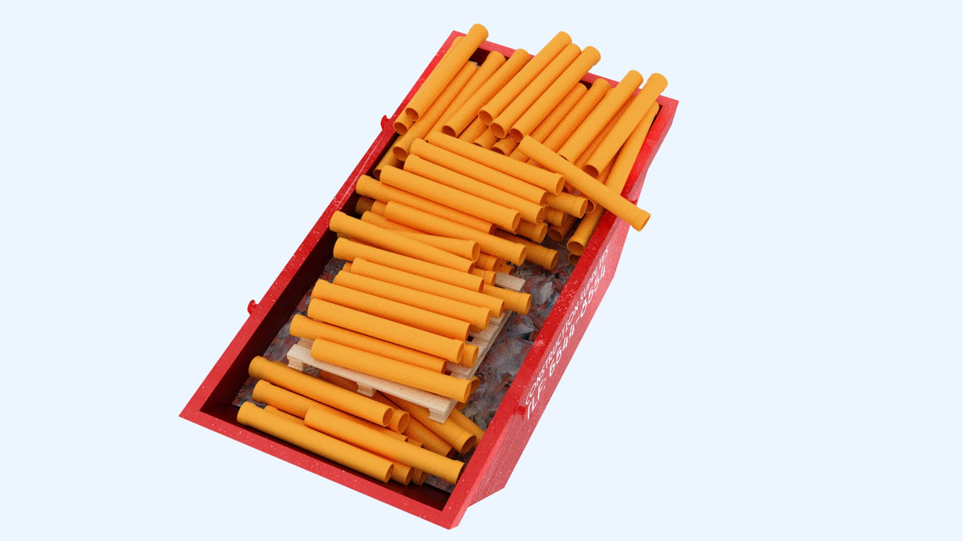 Industrial Container With PVC Pipes - 3D Model by kopofx