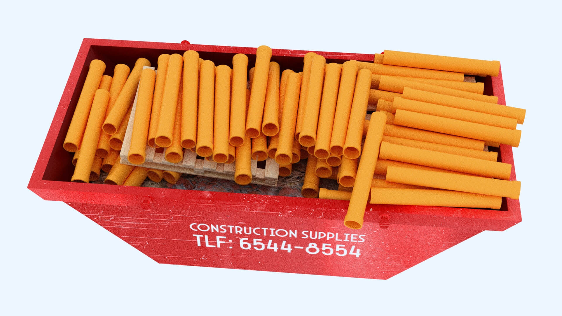 Industrial Container With PVC Pipes - 3D Model by kopofx