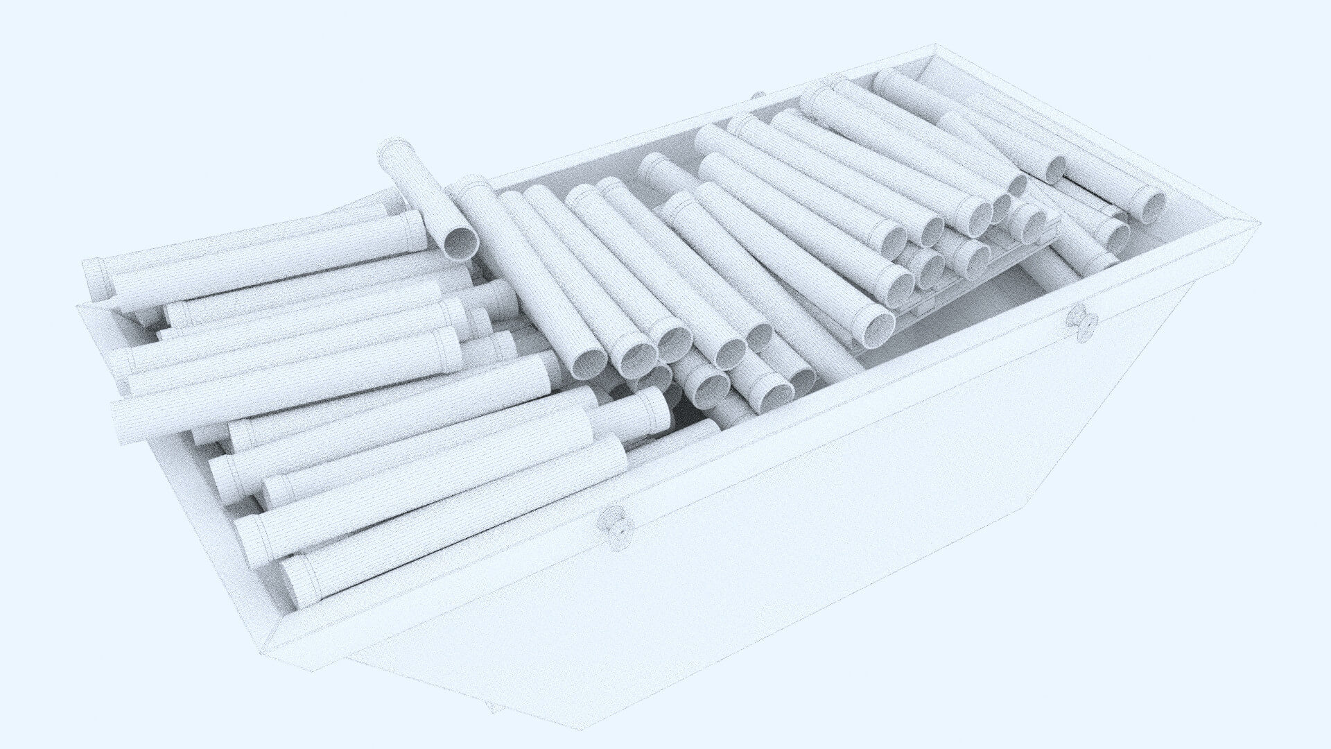 Industrial Container With PVC Pipes - 3D Model by kopofx