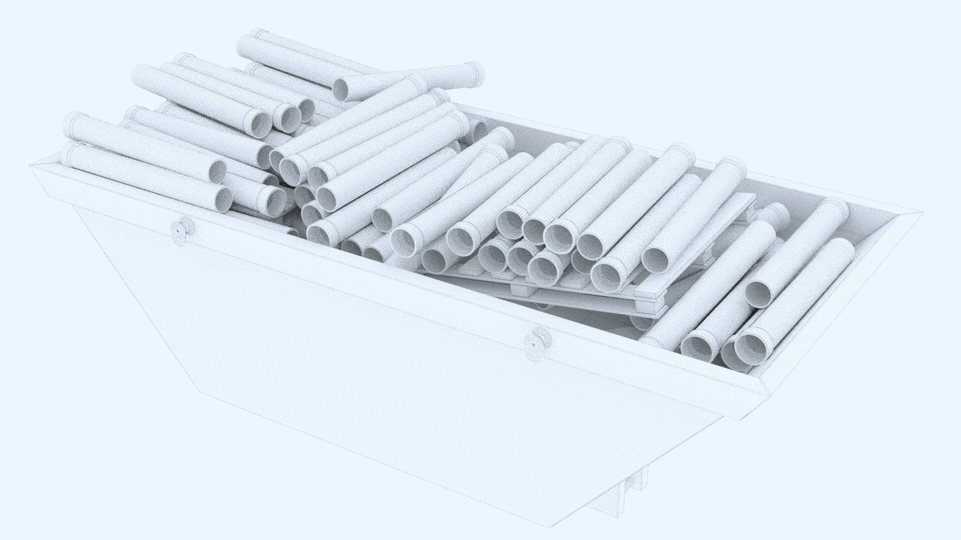 Industrial Container With PVC Pipes - 3D Model by kopofx