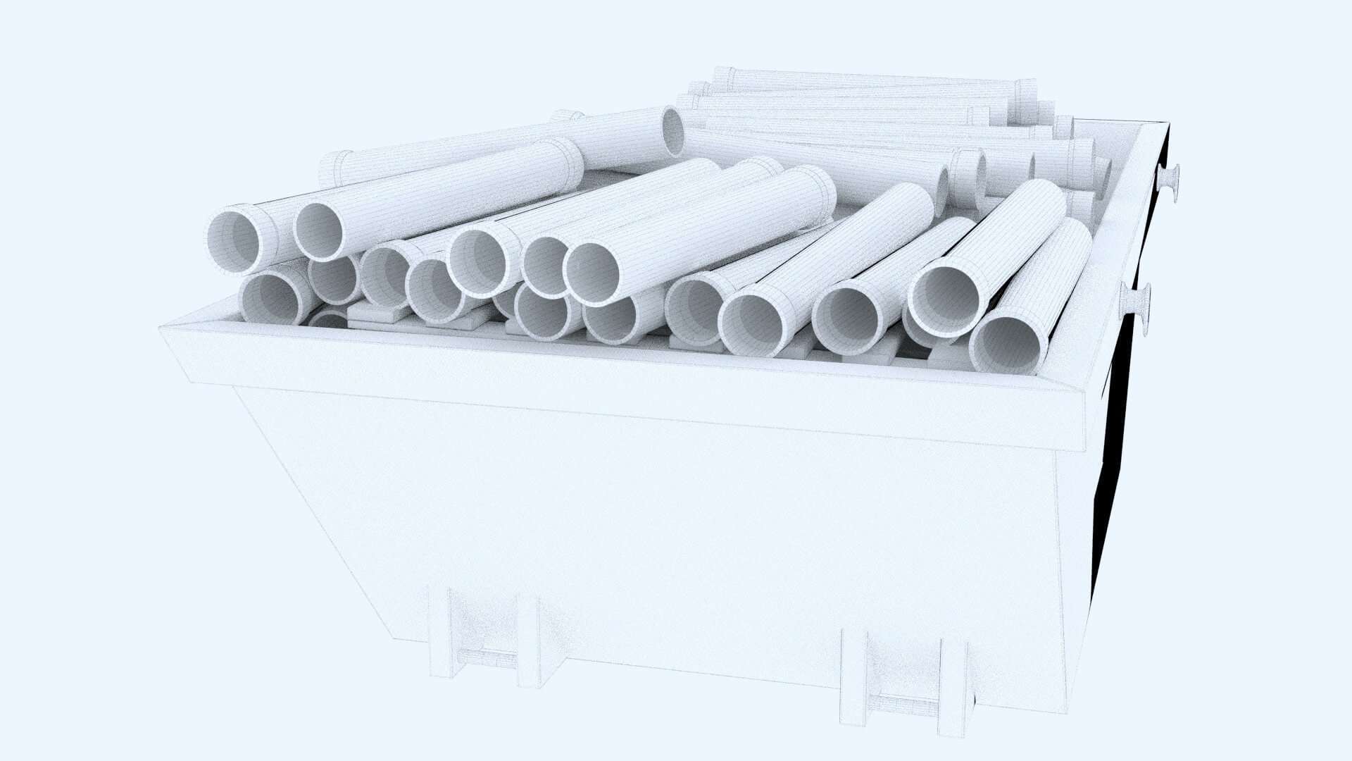 Industrial Container With PVC Pipes - 3D Model by kopofx