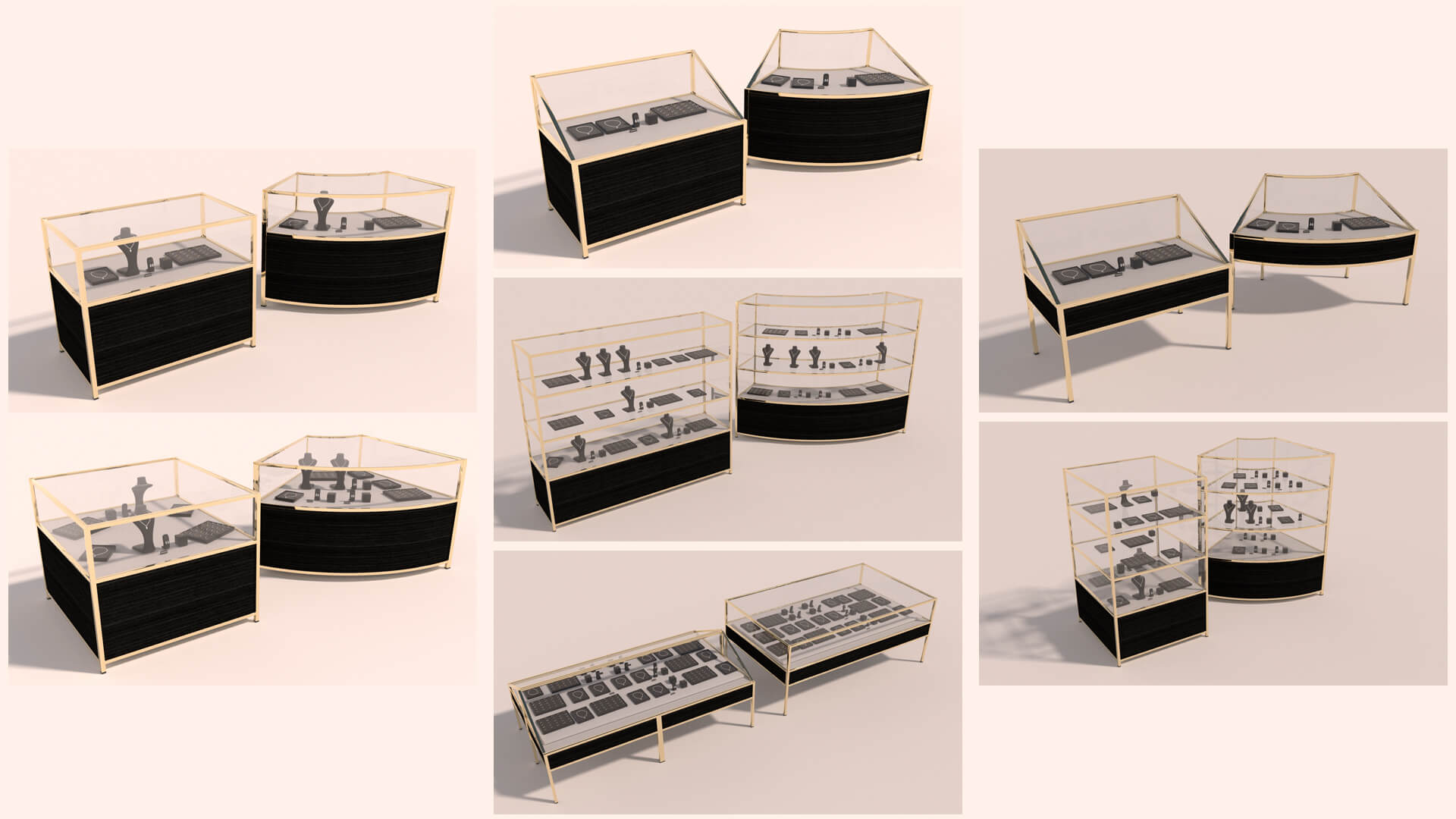 Jewelery Counters and Display Cases - 3D Model by kopofx