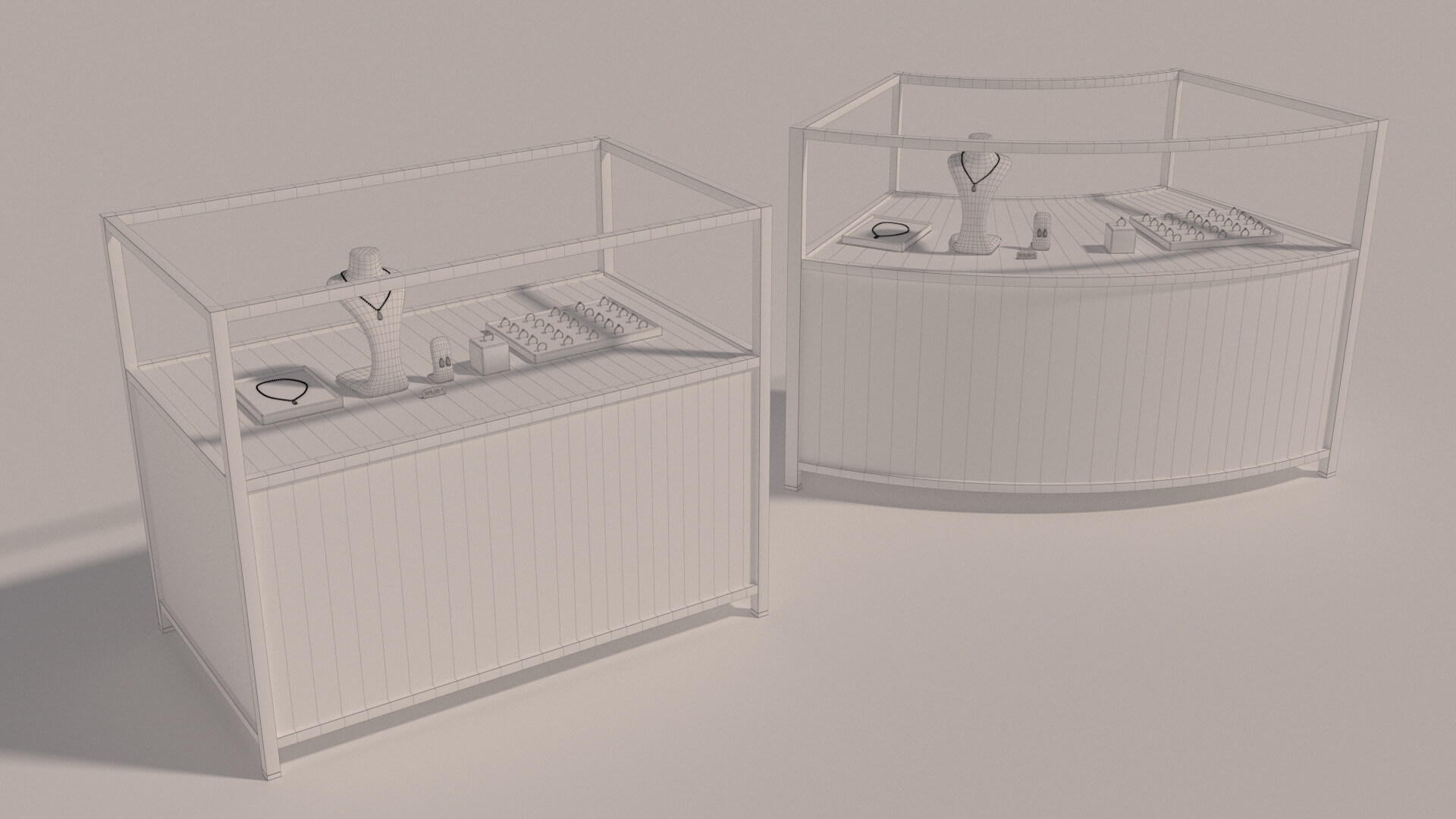 Jewelery Counters and Display Cases - 3D Model by kopofx