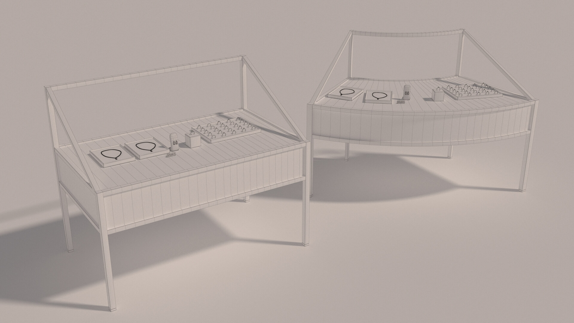 Jewelery Counters and Display Cases - 3D Model by kopofx