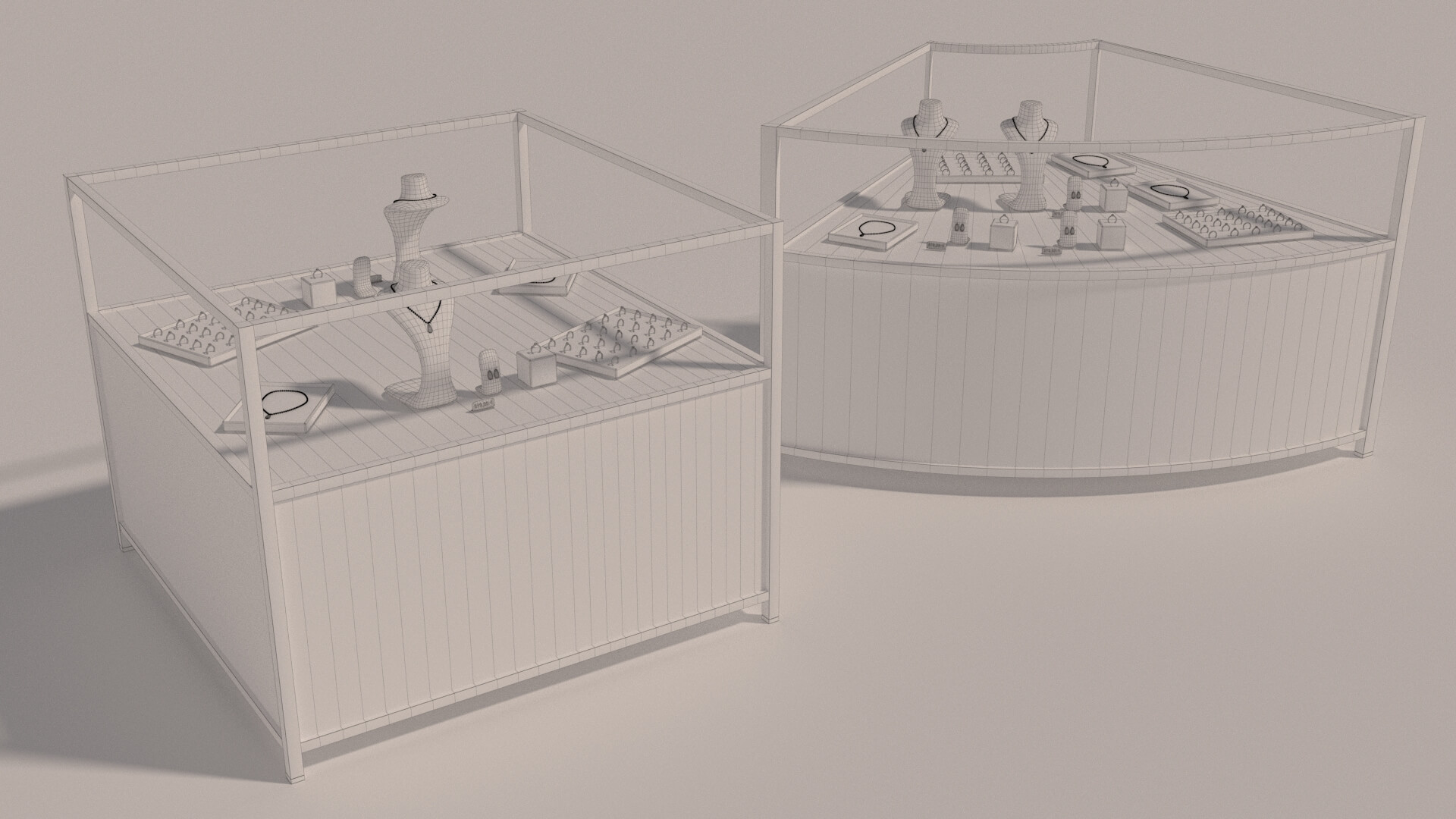 Jewelery Counters and Display Cases - 3D Model by kopofx