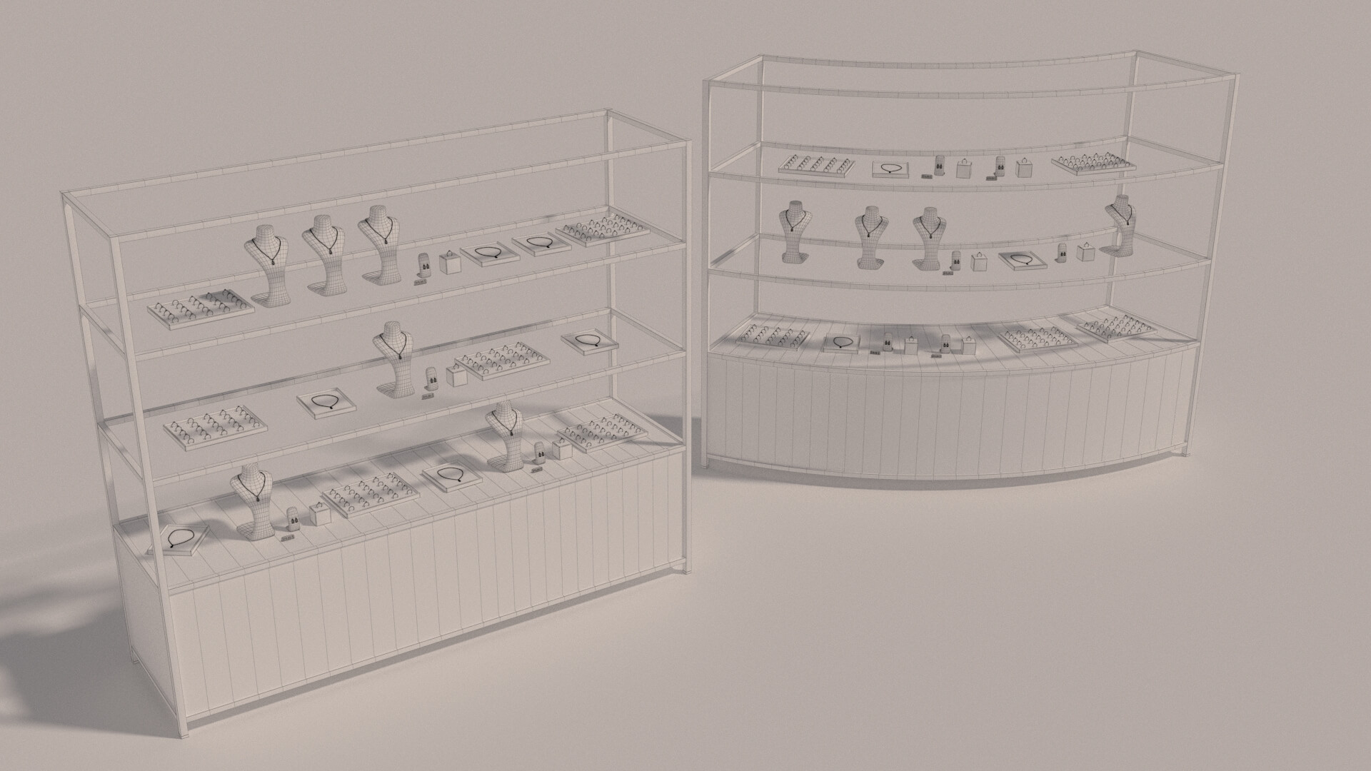 Jewelery Counters and Display Cases - 3D Model by kopofx