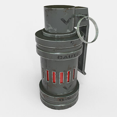 Low Poly Futuristic Grenade - 3D Model by kopofx