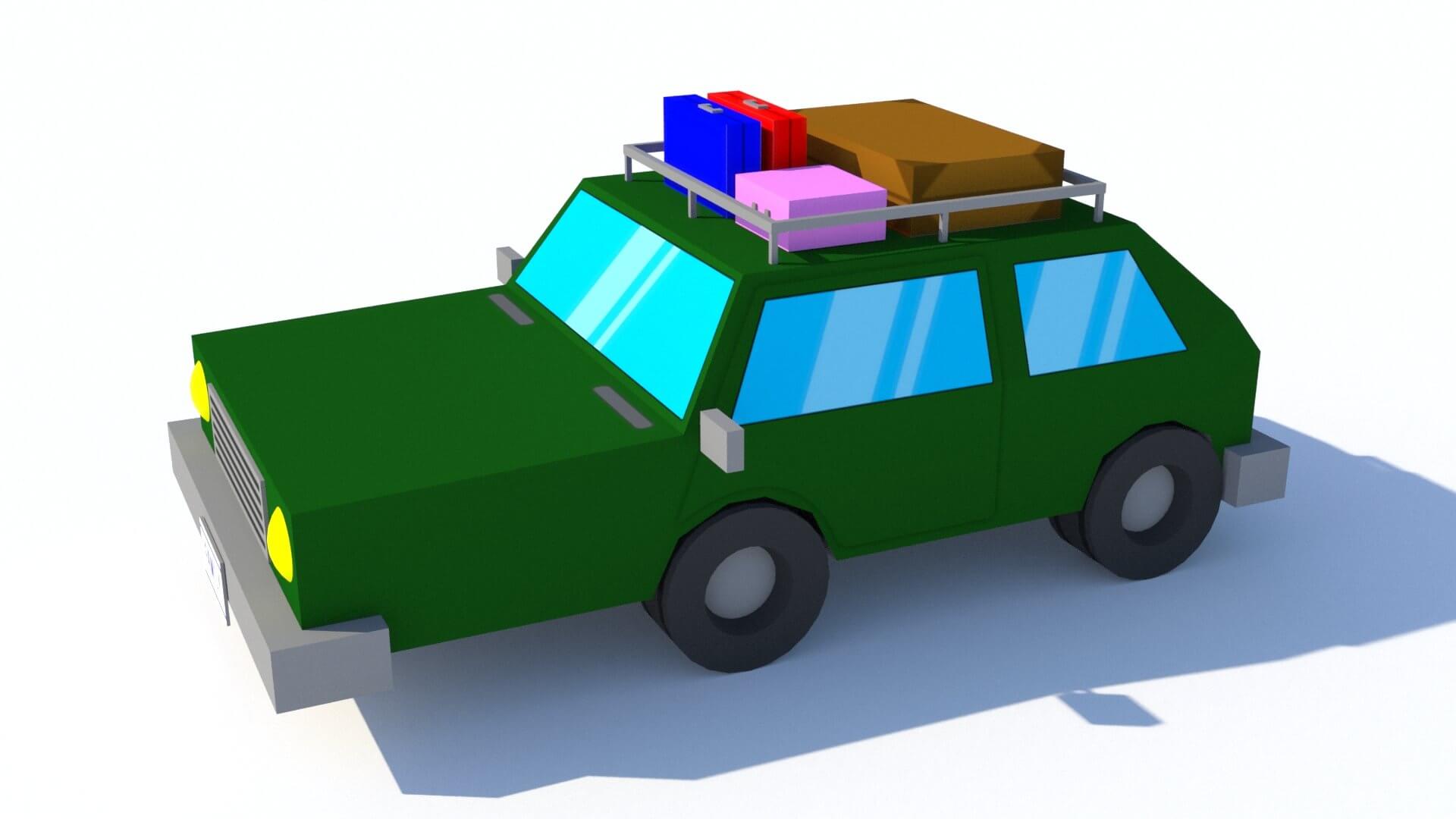 Low Poly Cartoon Car Collection Vol 1 3D Model
