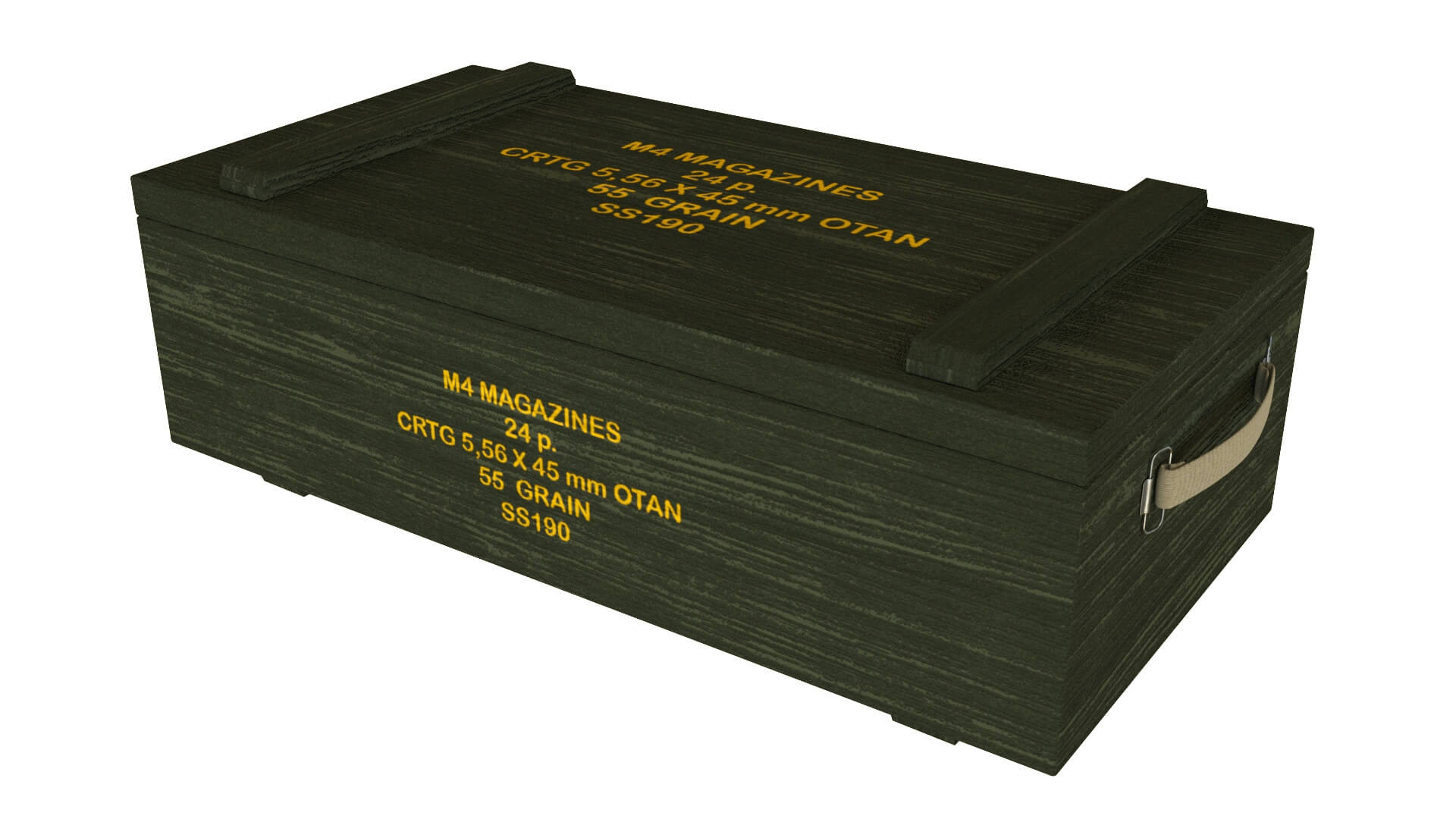 M4 Magazines Transport Wood Box - 3D Model by kopofx