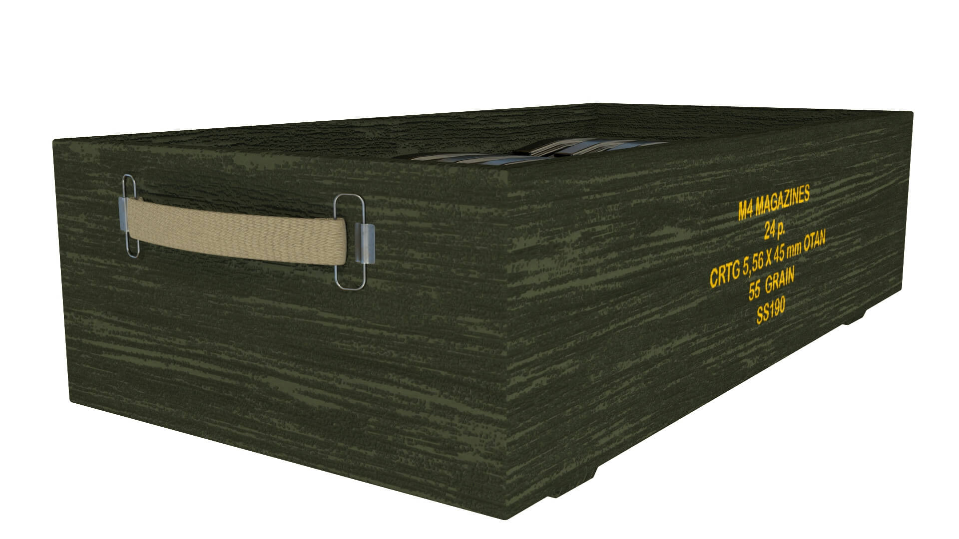 M4 Magazines Transport Wood Box - 3D Model by kopofx