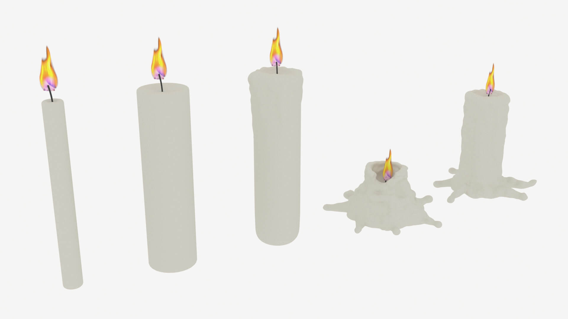 Melted Candles - 3D Model by kopofx