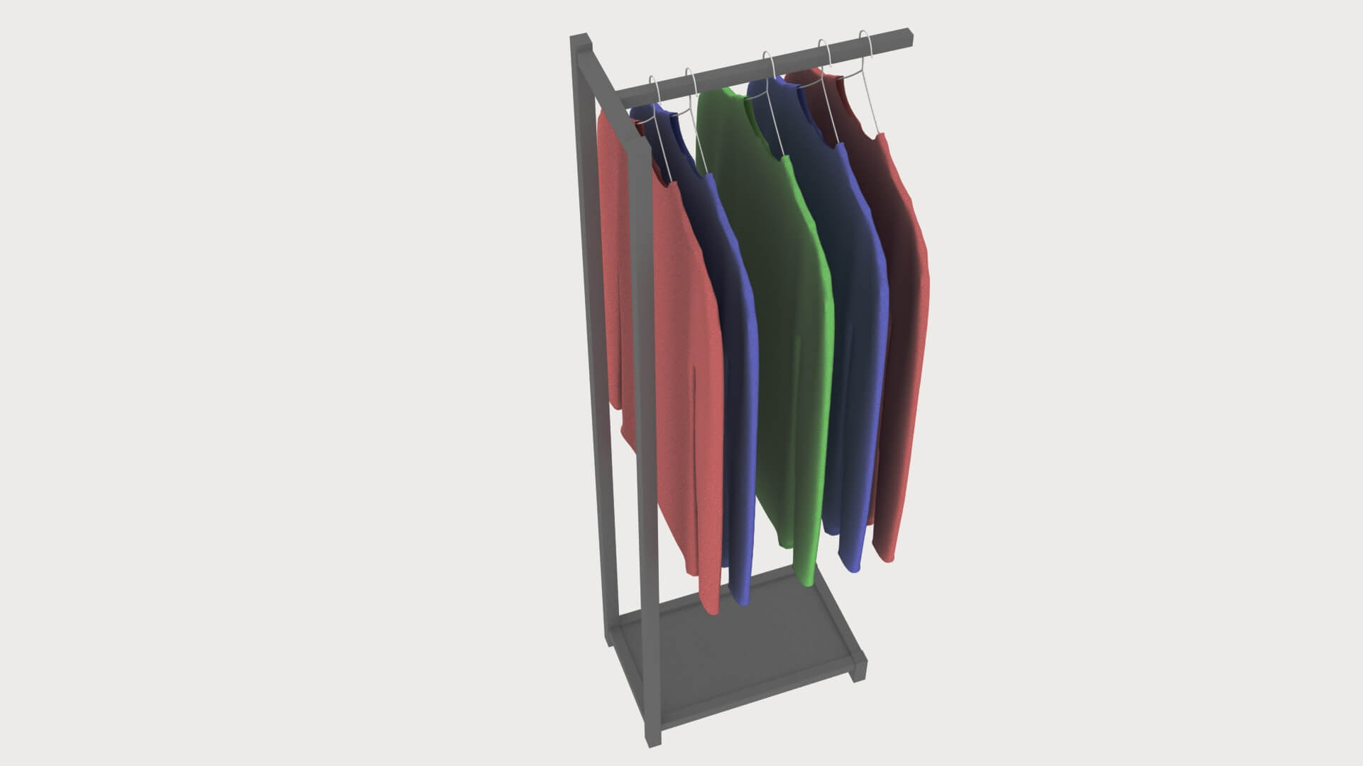 Shirts On Store Rack - 3D Model by kopofx