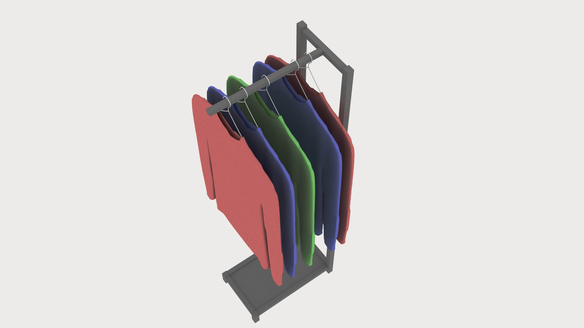 Shirts On Store Rack - 3D Model by kopofx